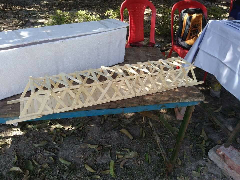 A popsicle stick bridge designed by the students of the University of ...