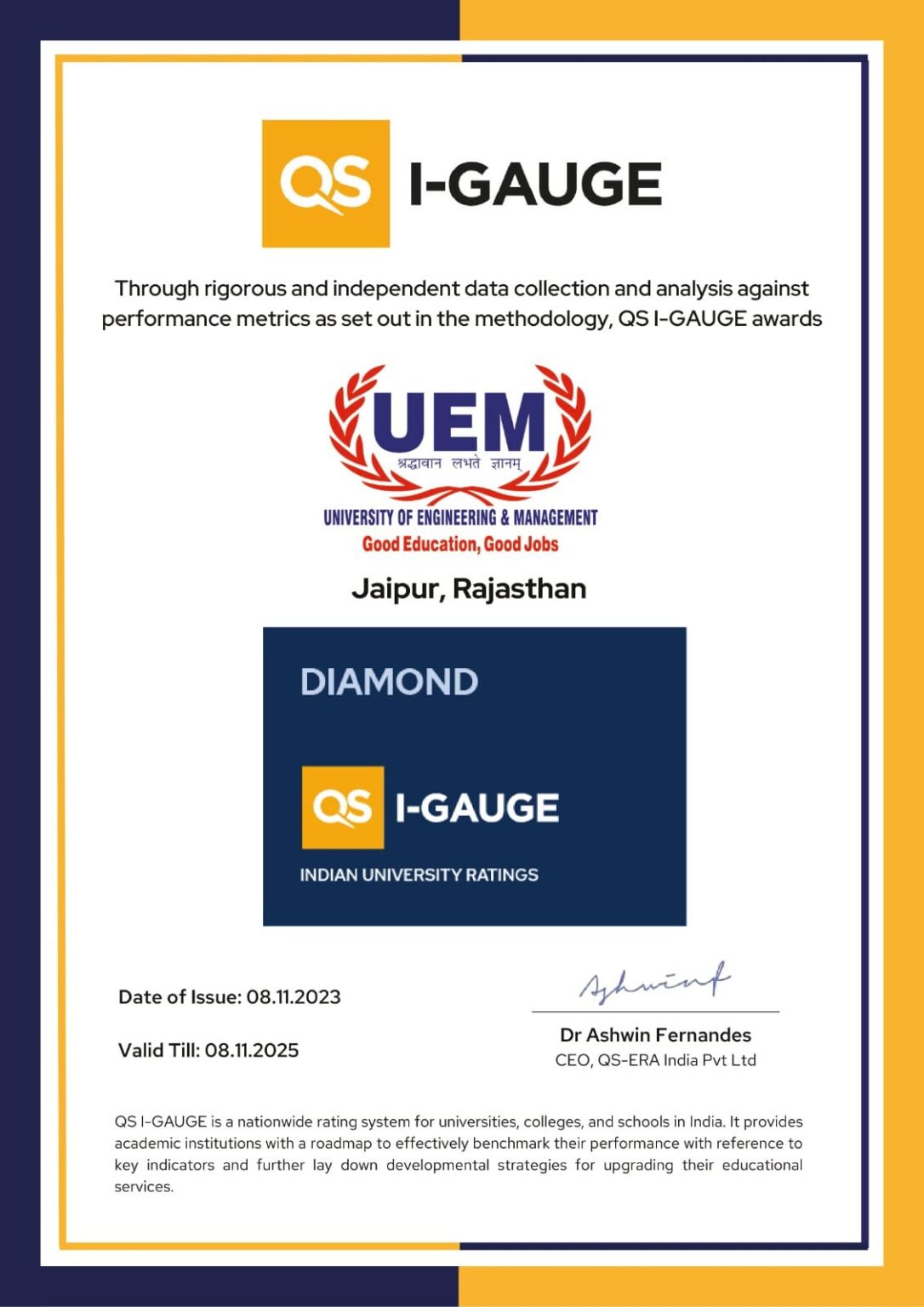 University of Engineering & Management, Jaipur IEM-UEM Group has been ...
